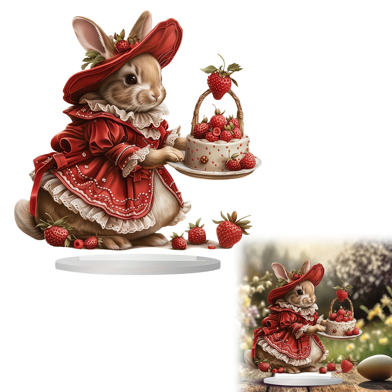 Easter Bunny Figurines Easter Bunny Desktop Ornaments, Acrylic 2D ...