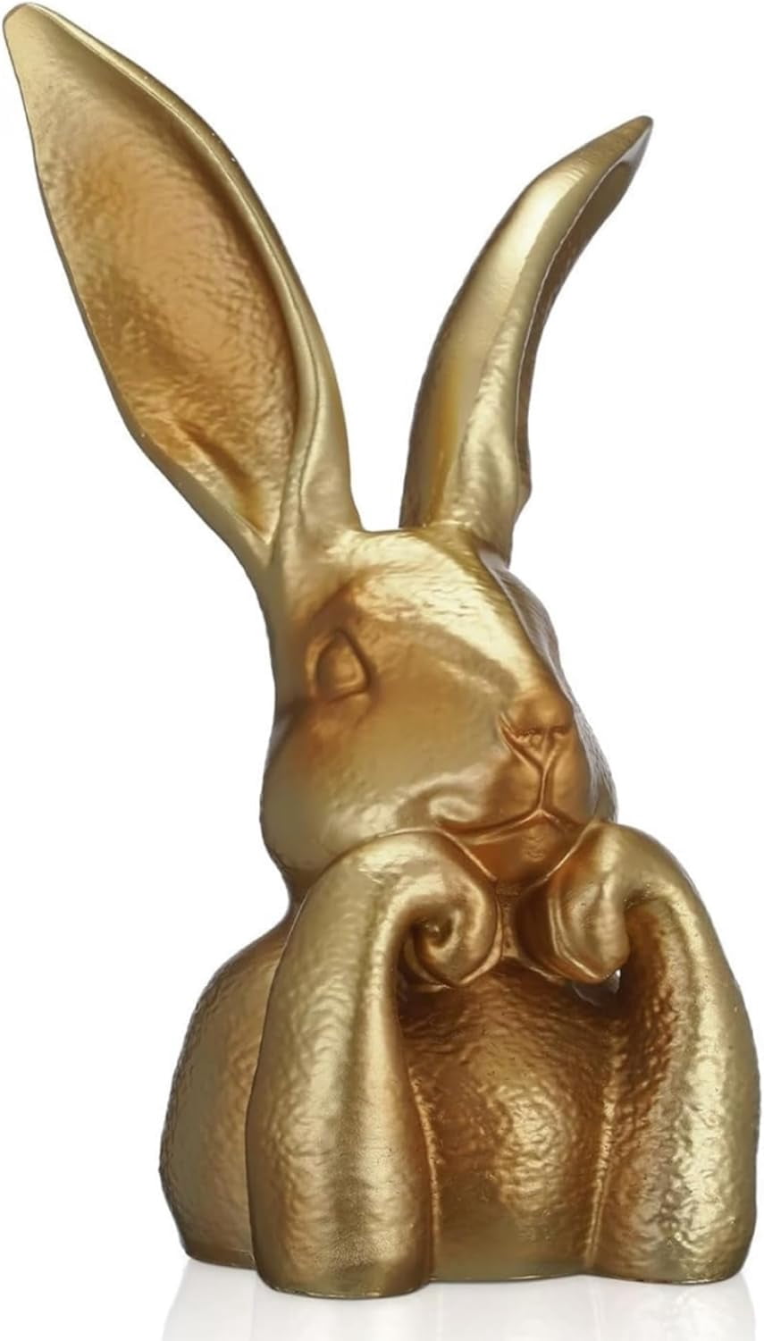 Easter Bunny Figurines, Gold Home Decor Resin Rabbit Statue, Easter ...