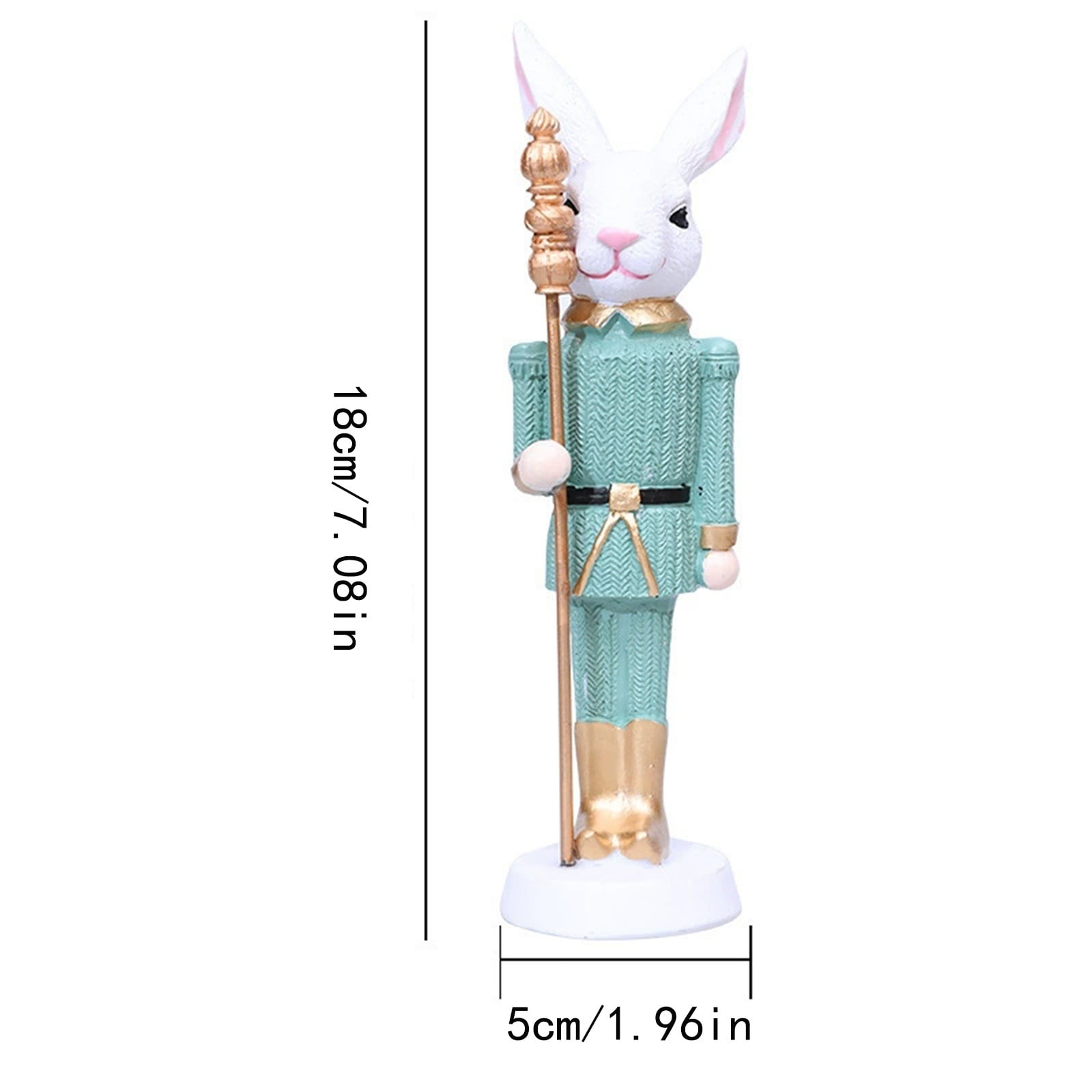 Easter Bunny Figurines Resin, Hand-Painted Nutcracker Rabbit Sculpture ...