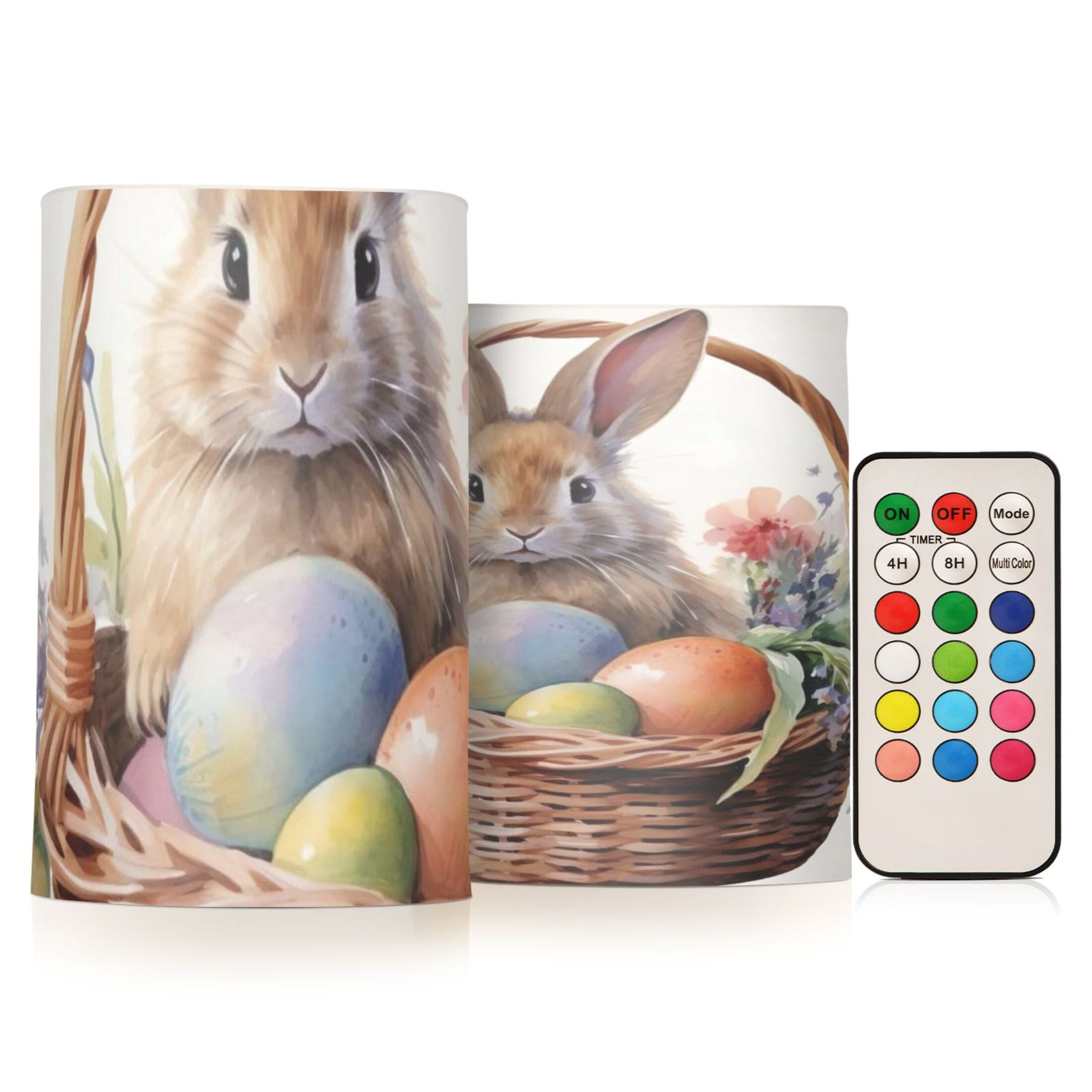Easter Bunny Flickering Flameless Candles Battery Operated with Remote ...