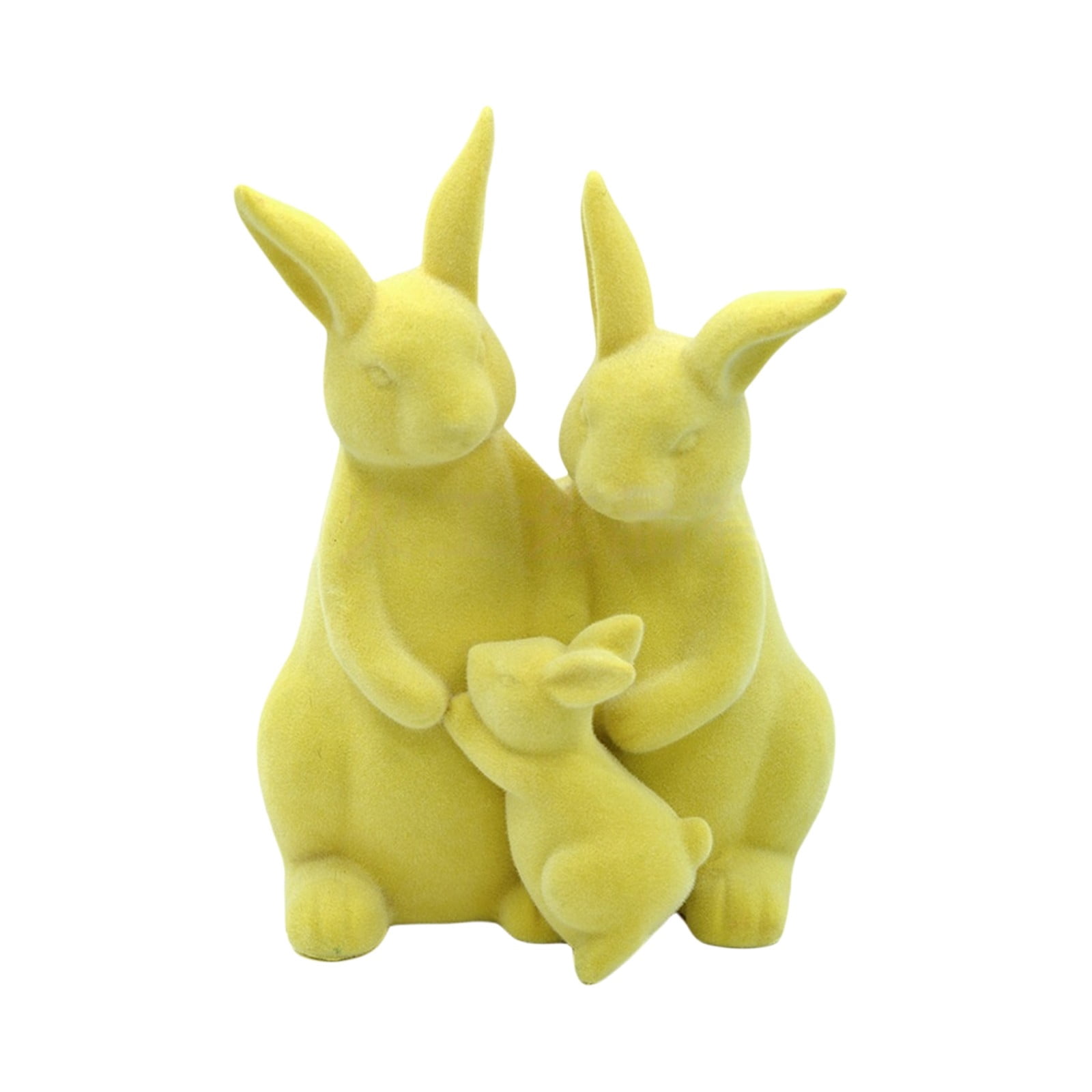 Easter Bunny Flocked Resin Statue, Realistic Garden Decor for Outdoor ...