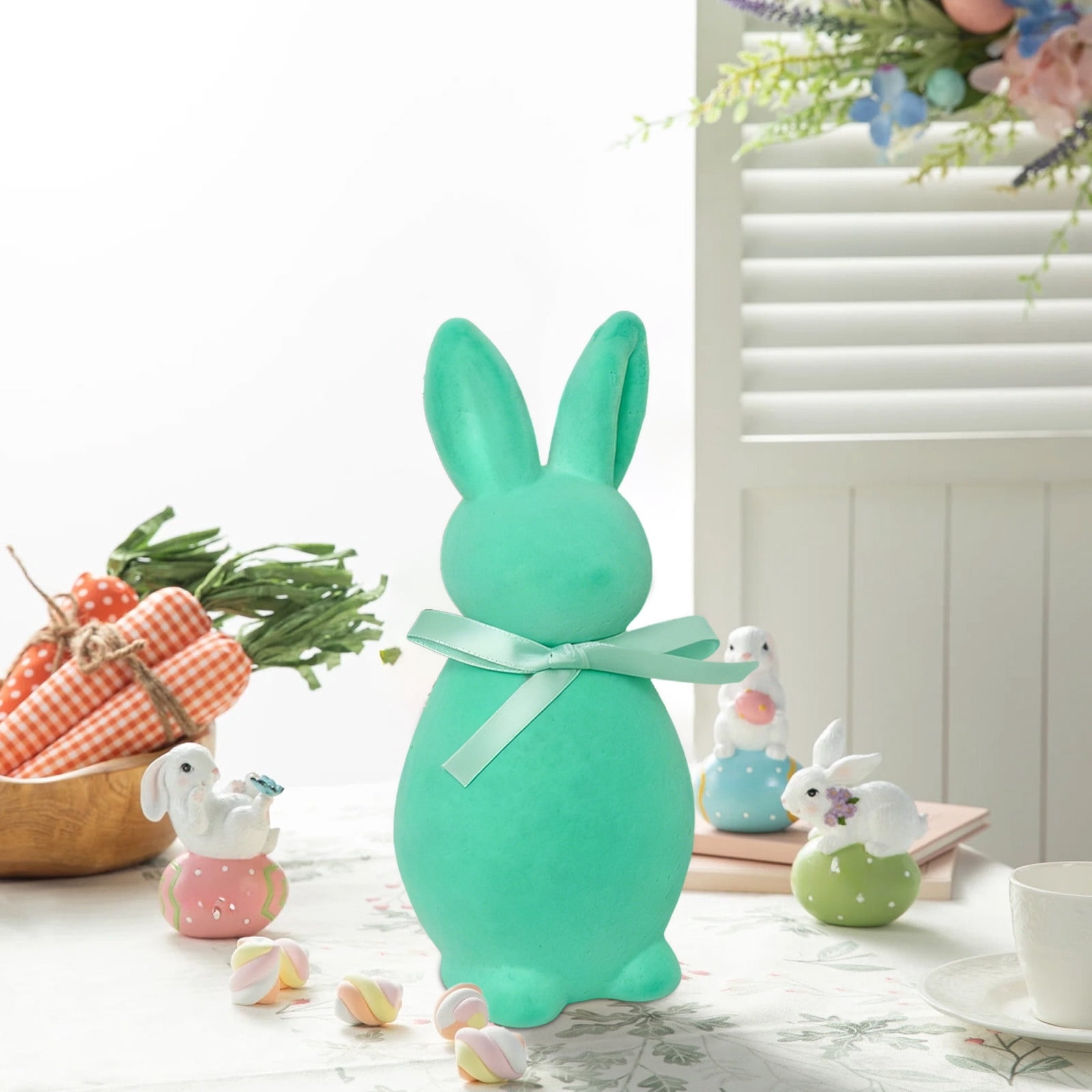 Easter Bunny Flocked Simulated Flocked RaBbit Ornament Easter Gift Toy ...