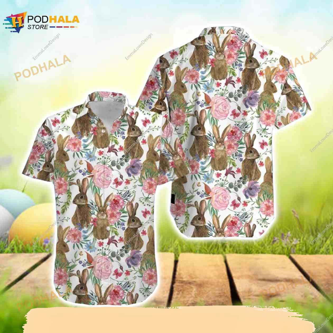 Easter Bunny Funny Hawaiian Shirt - Walmart.com