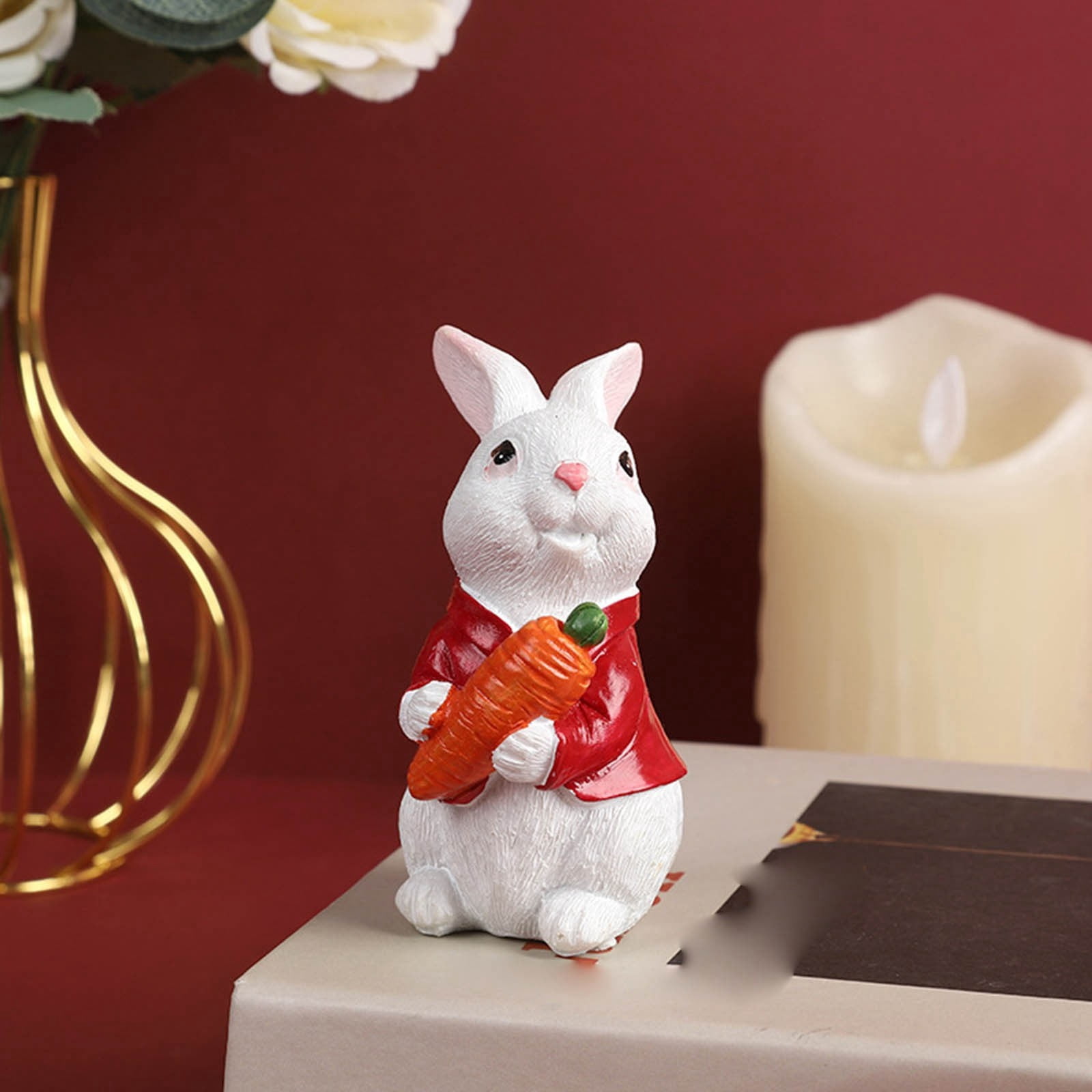 Easter Bunny Garden Decoration - Resin Material, for Window Sill/Bonsai ...
