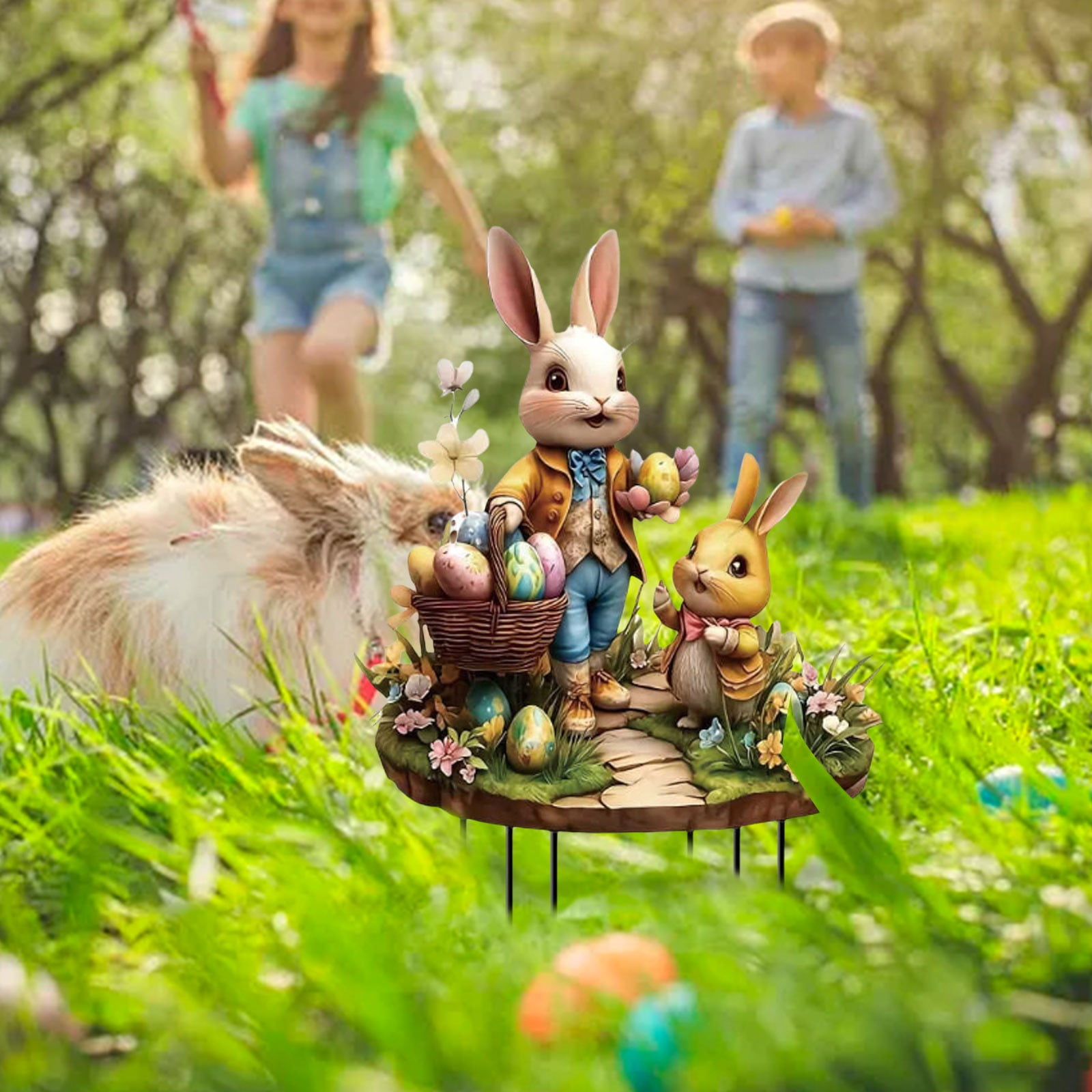 Easter Bunny Garden Stake, New Easter Bunny Decorations 2025 Outdoor ...