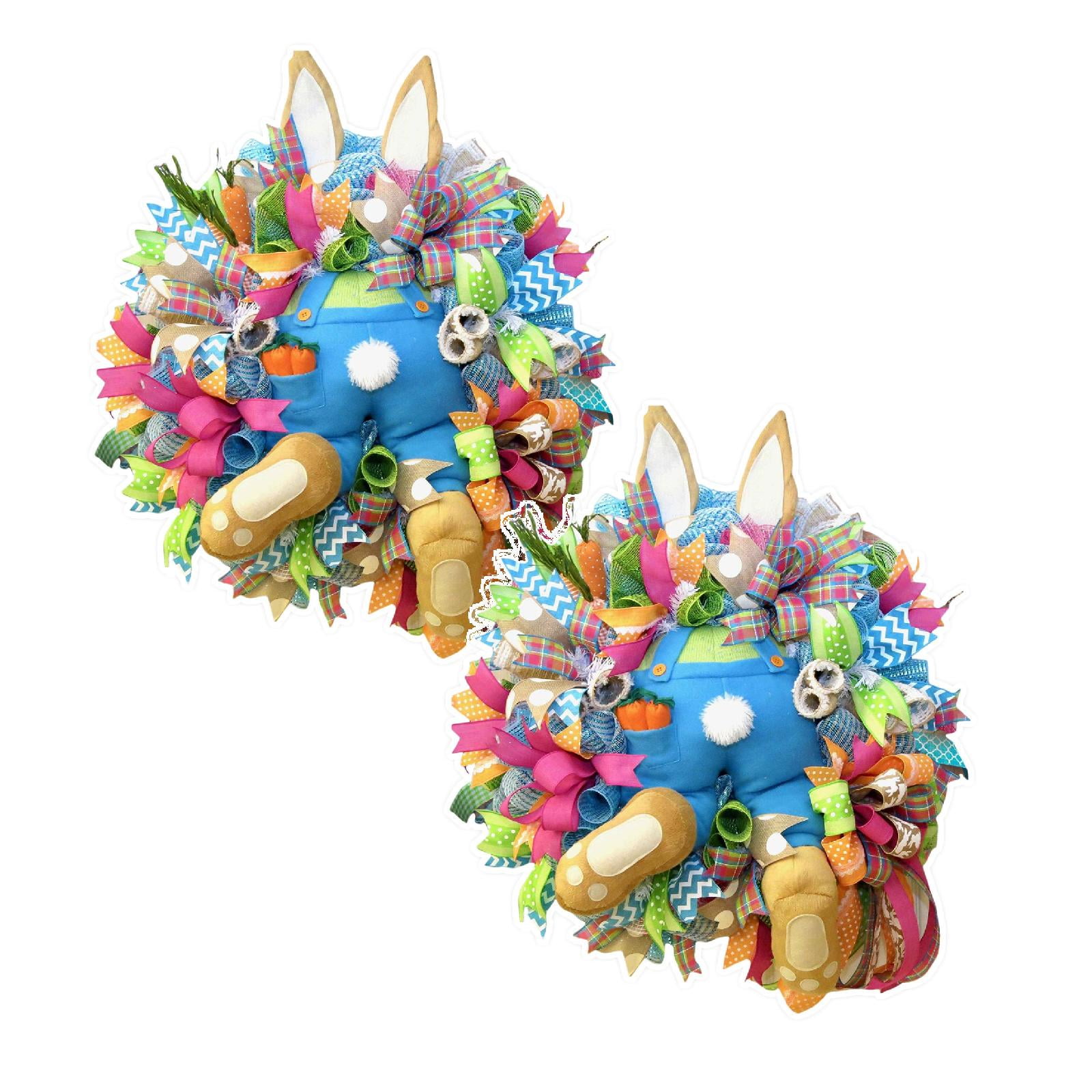 Easter Bunny Garland Door Sticker Spring Wreath Sticker Cute Rabbit ...