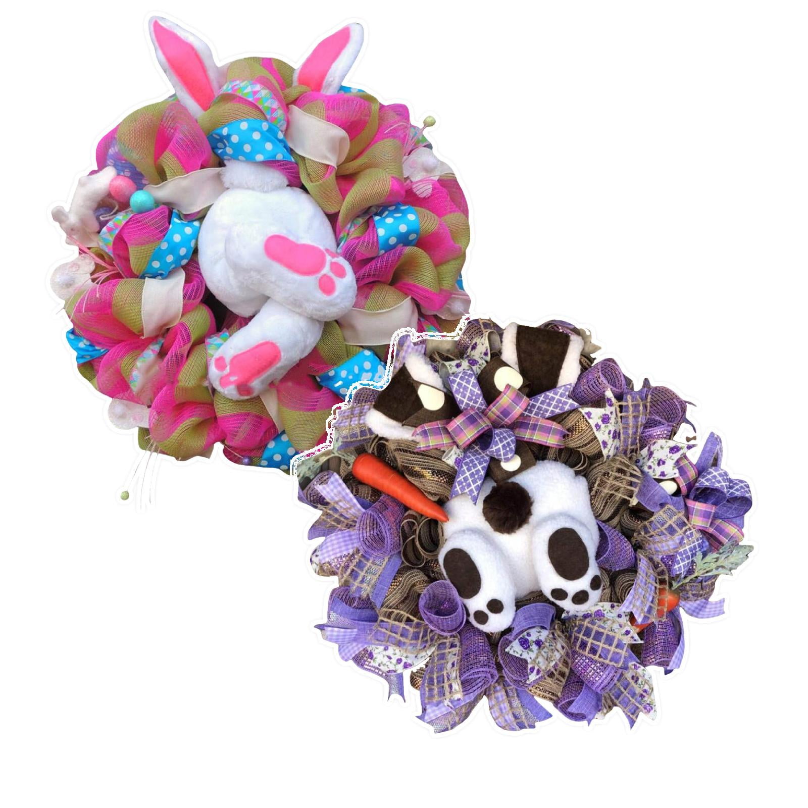 Easter Bunny Garland Door Sticker Spring Wreath Sticker Cute Rabbit ...