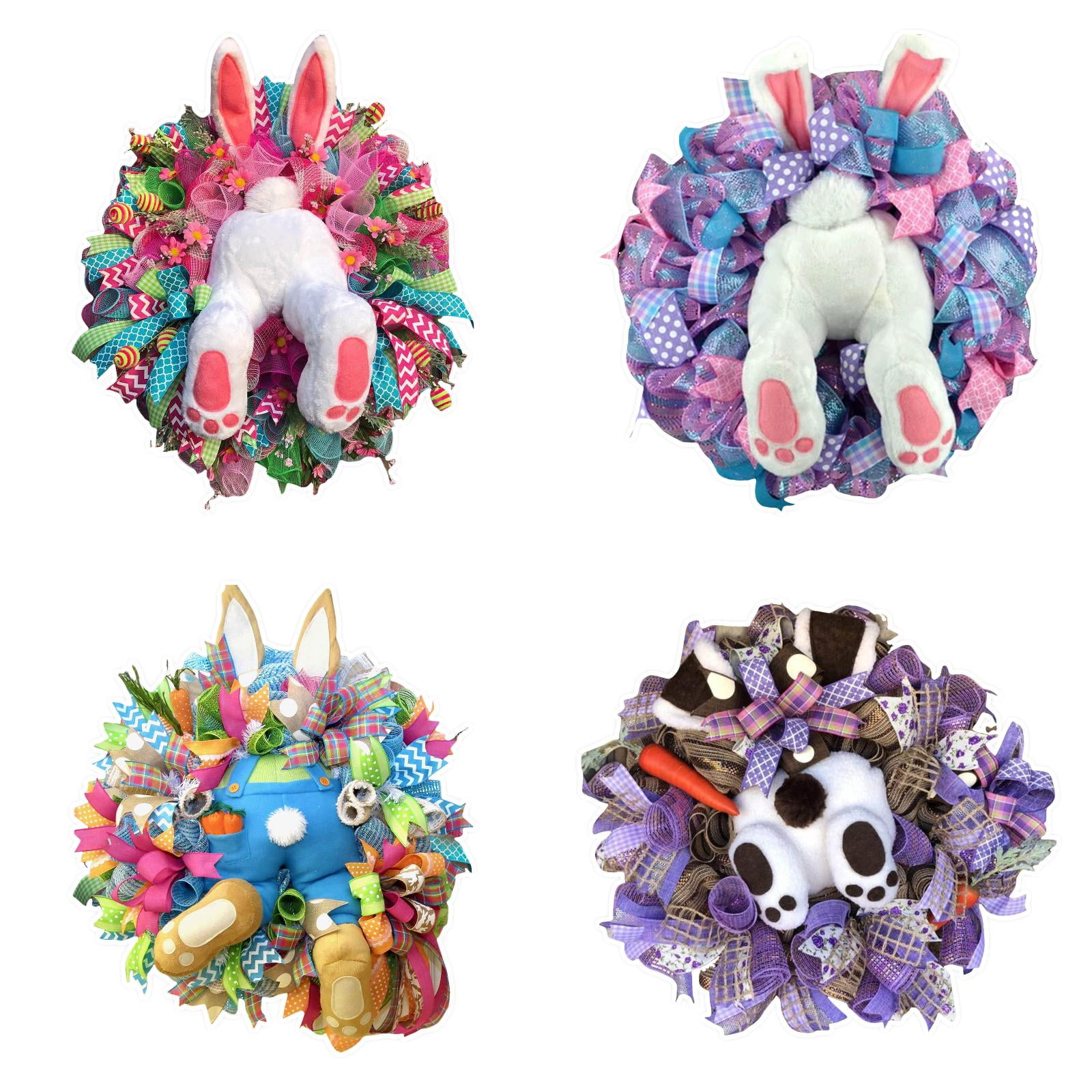 Easter Bunny Garland Door Tag Decorative Sticker Spring Wreath Cute ...