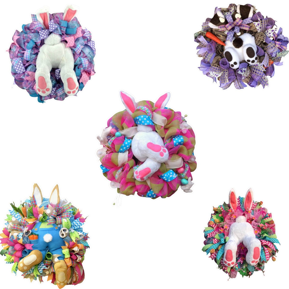 Easter Bunny Garland Door Tag Decorative Sticker Spring Wreath Cute ...