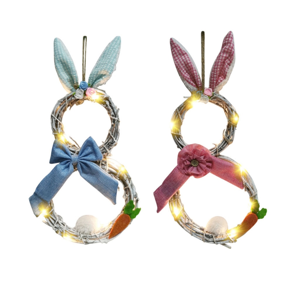 Easter Bunny Garland,Lighted Easter Wreath Decoration,Easter Wreath ...