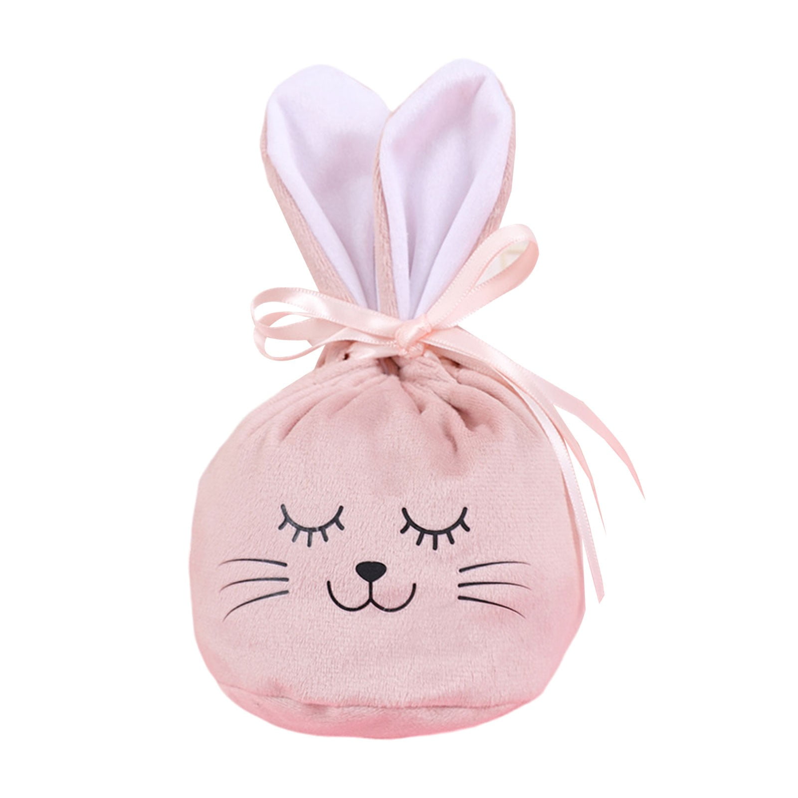 Easter Bunny Gift Bag, 4.3" Rabbit Ear Velvet Bags with Drawstrings ...