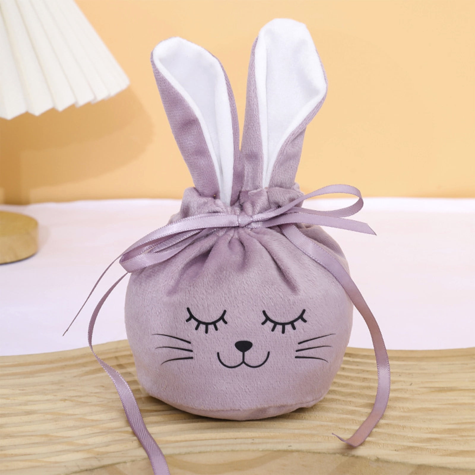 Easter Bunny Gift Bags,Drawstring Rabbit Ear Velvet Bag,Easter Bunny ...