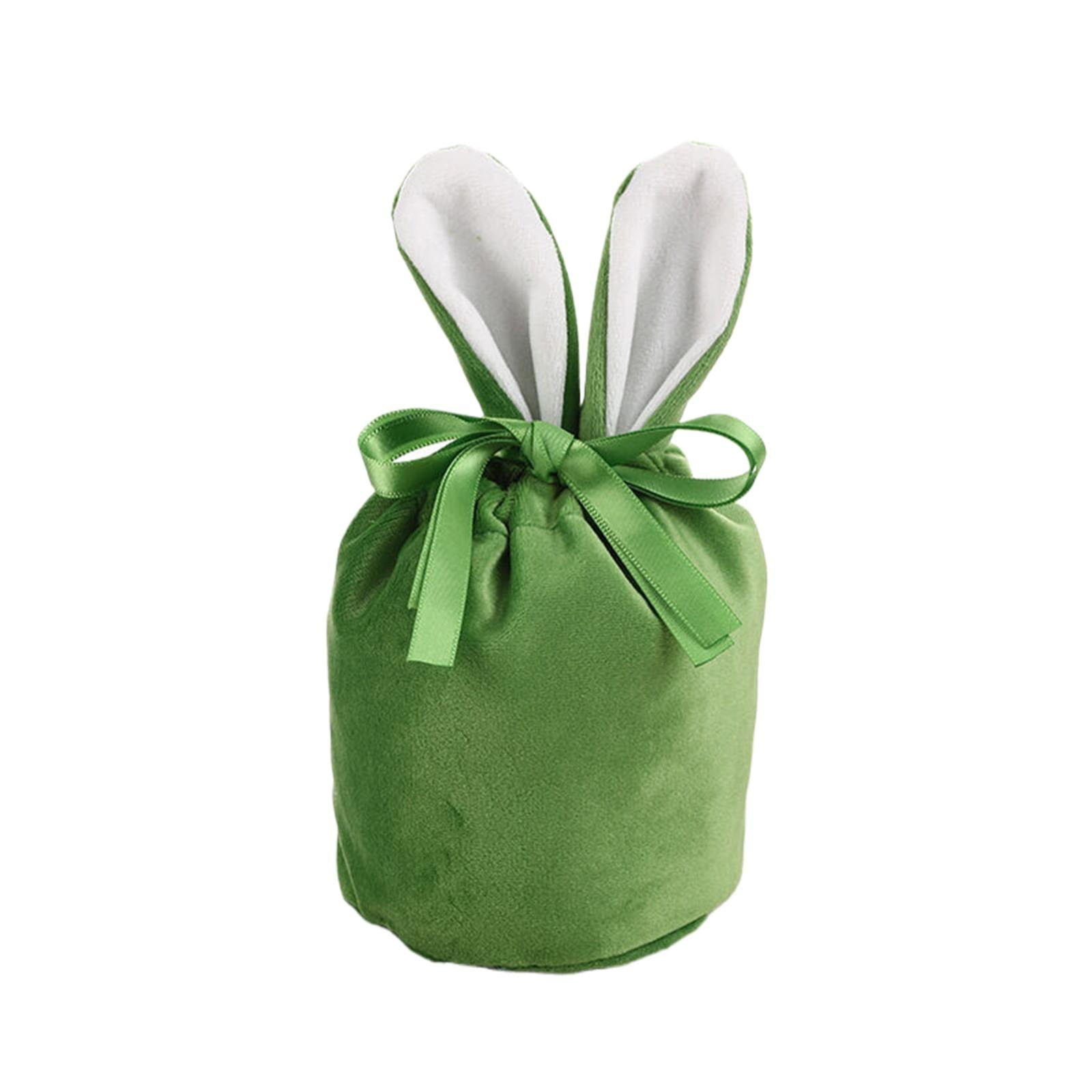 Easter Bunny Gift Bags Rabbit Ear Velvet Bags with Drawstrings 4.7 x 3. ...