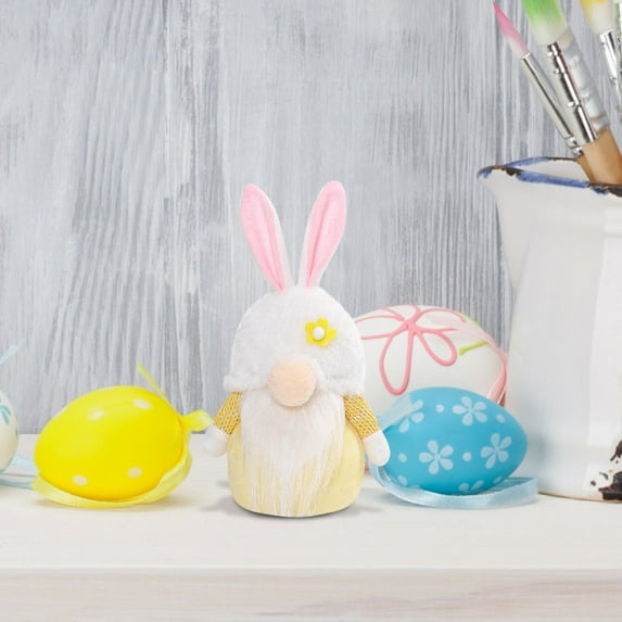 Easter Bunny Gnome Doll Plush Ornament, Glowing Easter Rabbit No-Face ...