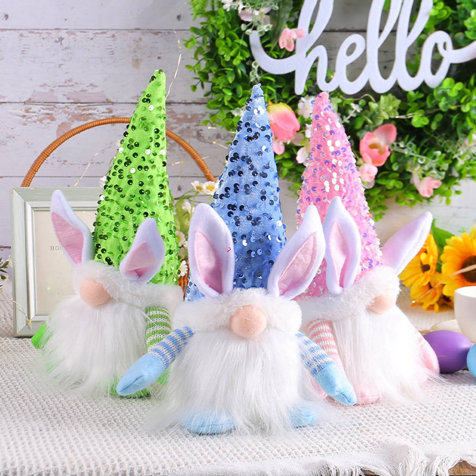 Easter Bunny Gnomes Plush Decor Spring Rabbit Gnome Decorations for ...