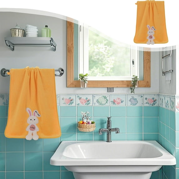 Easter Bunny Hand Towel, Embroidered Decorative Towel for Kitchen ...