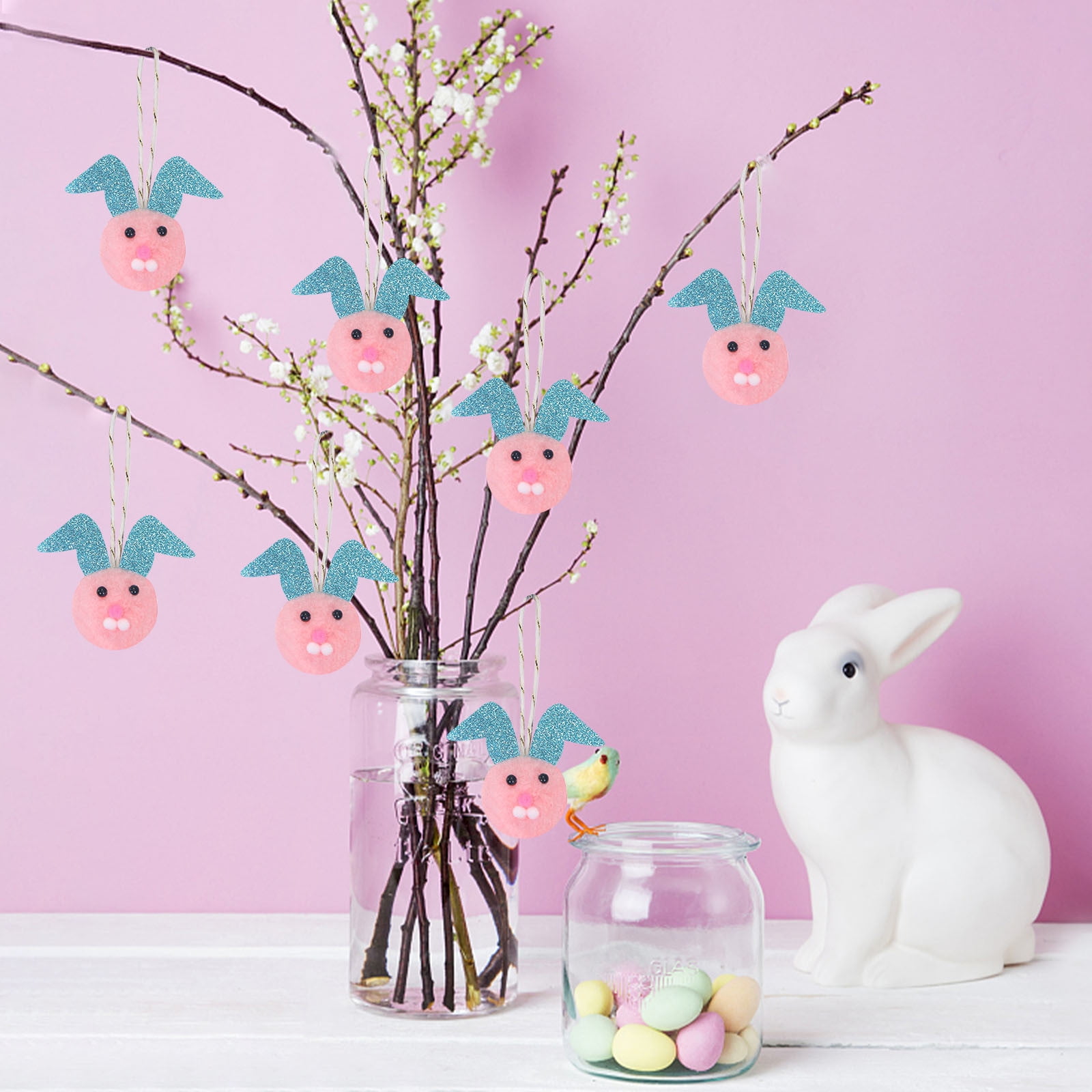 Easter Bunny Hanging Ornament – Soft Plush Polypropylene • 4.13 x 2.95 ...