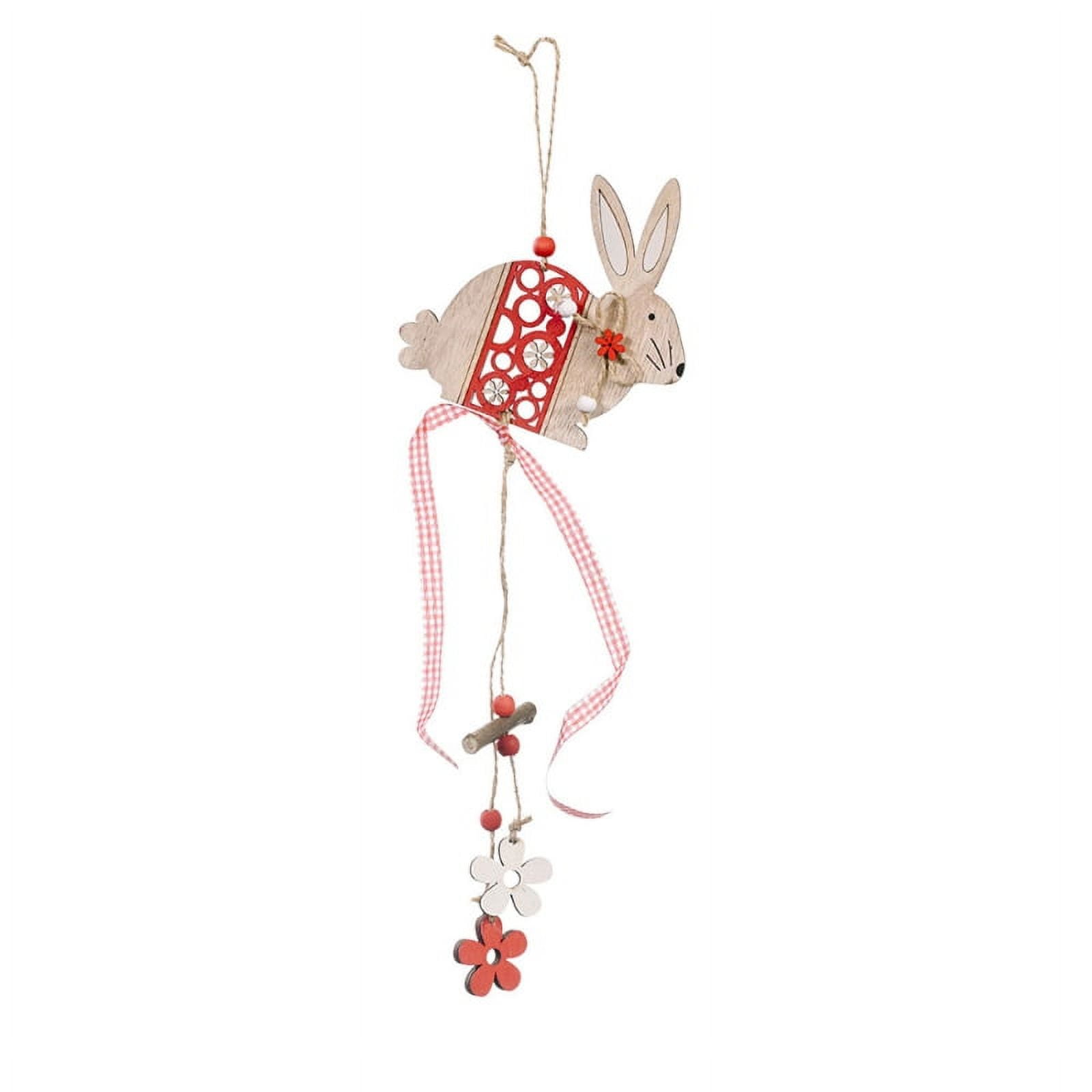 Easter Bunny Hanging Ornament Wooden Rabbit Decorations Lovely ...