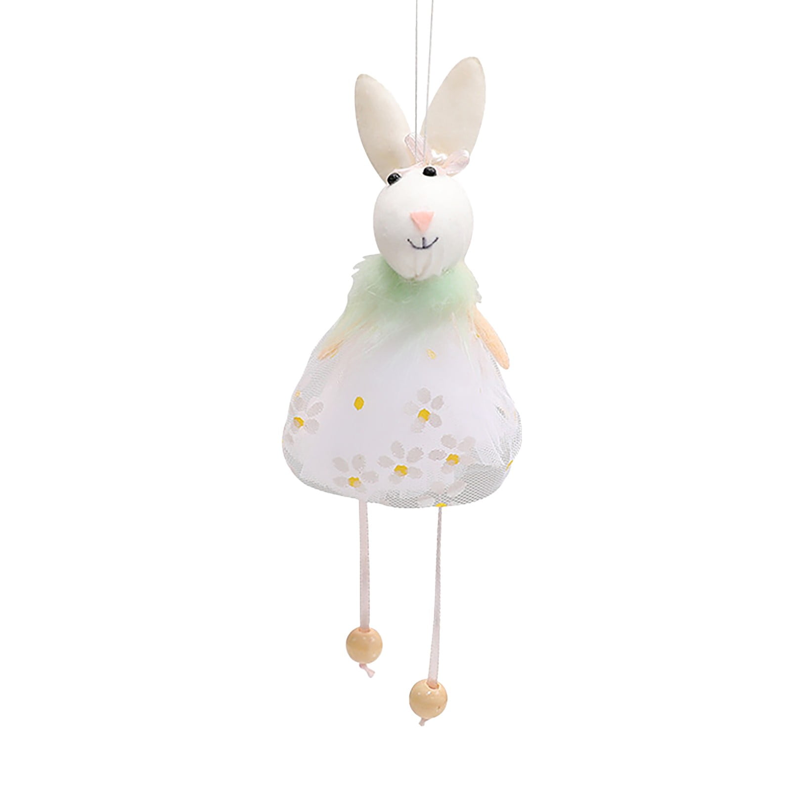 Easter Bunny Hanging Ornaments Cute Rabbits with Pearl Hairpin and ...