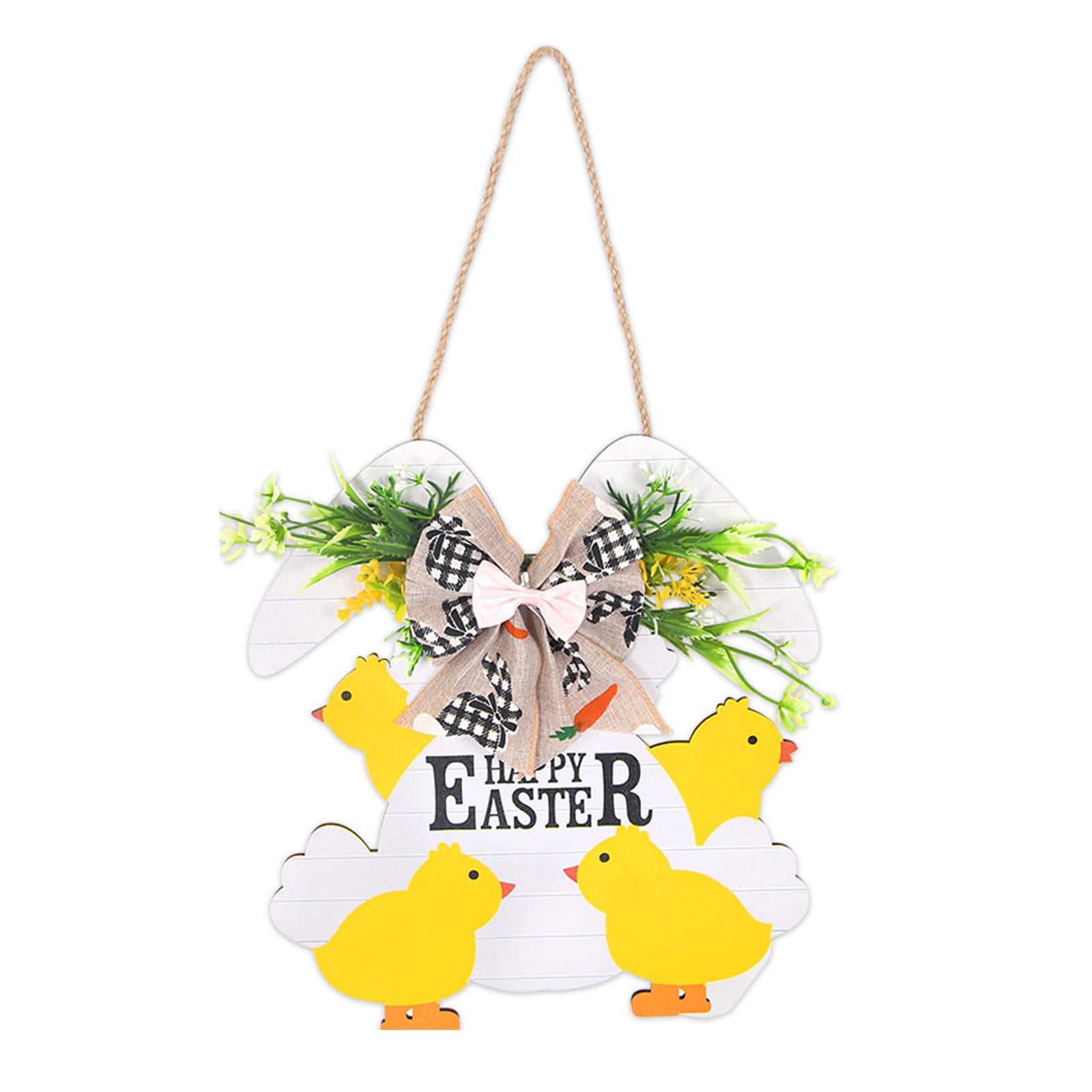 Easter Bunny Hanging Sign for Front Door, Easter Welcome Wreath Sign ...