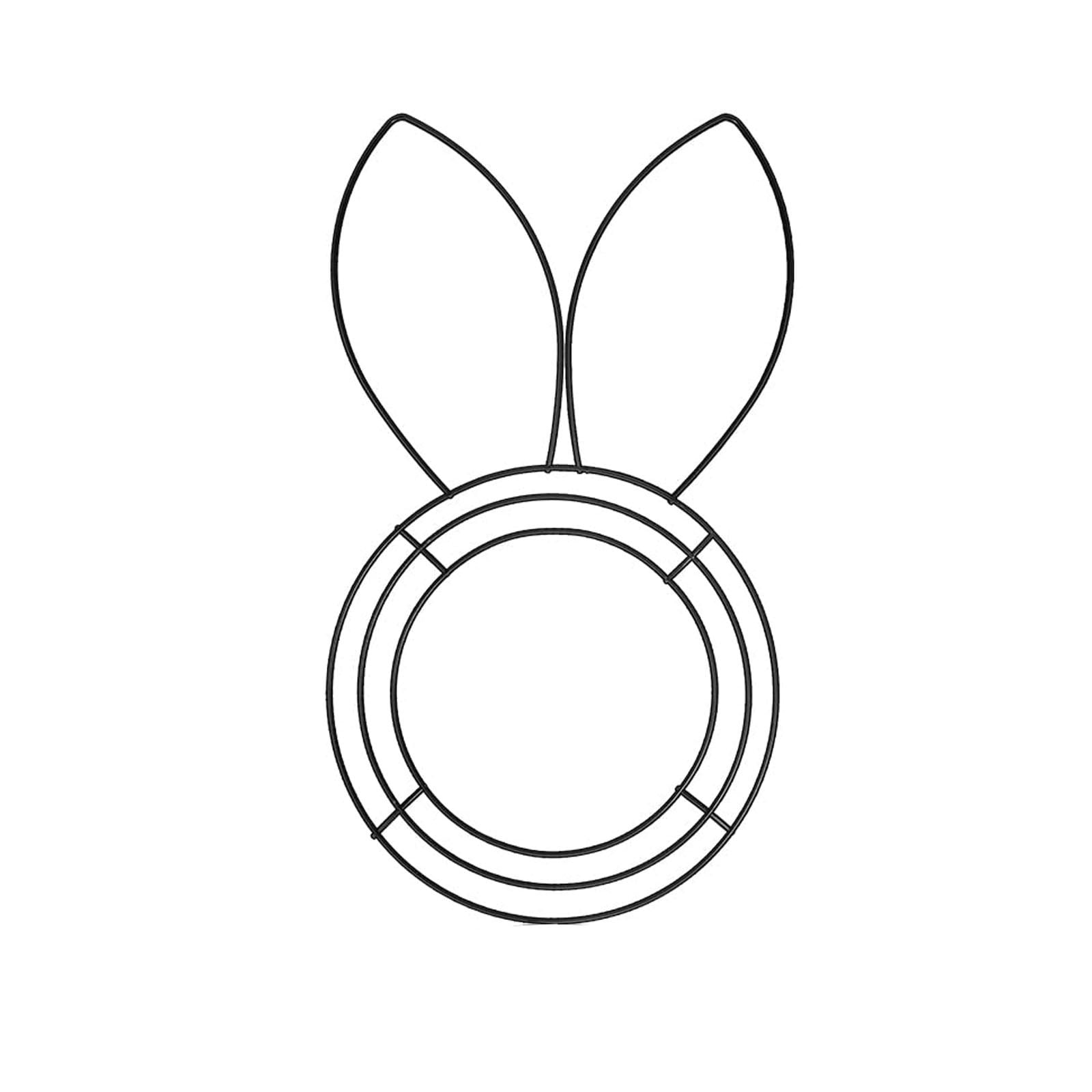 Easter Bunny Head Shaped Metal Wreath - 16.5 Inch Wreath Frame, Makes a ...