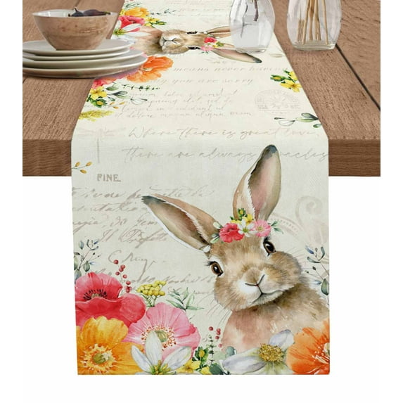Easter Bunny Herbs Flowers Table Runner Luxury Wedding r Table Runner ...