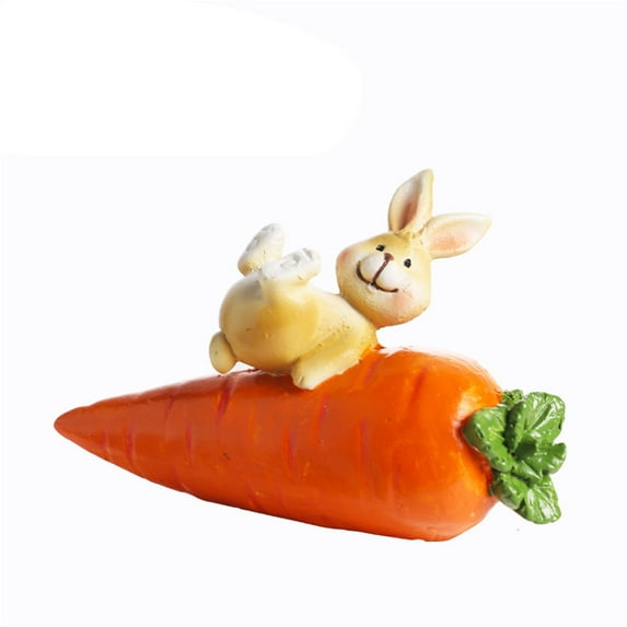 Easter Bunny Holding Carrot Resin Figurine 2.7 inches, Whimsical Easter ...