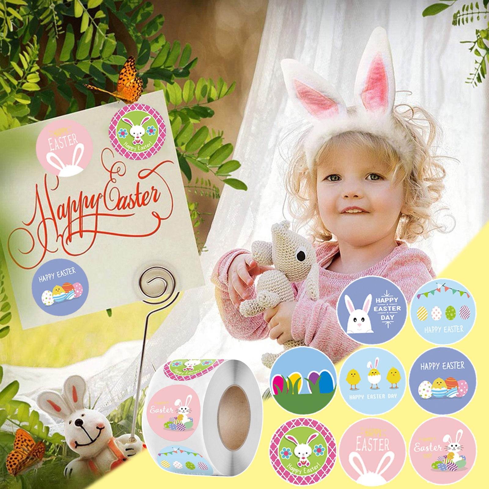Easter Bunny Holiday Decorating Roll with 500 Sticky Notes for Arts ...