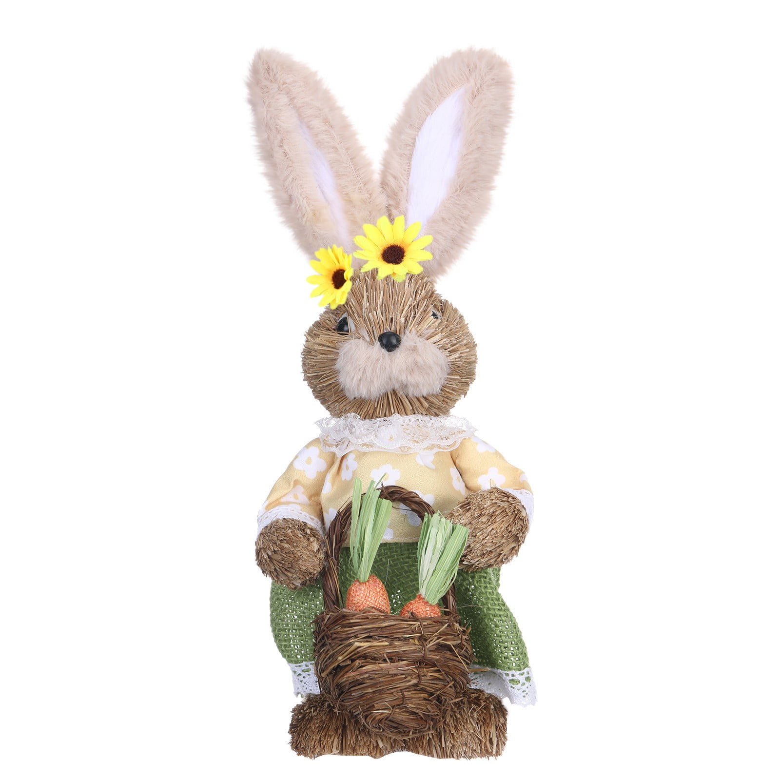 Easter Bunny Home Garden Large Rabbit Statue with Carrots Outdoor Porch ...