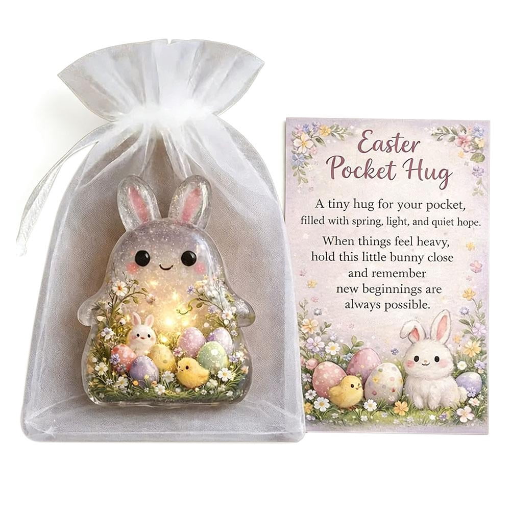 Easter Bunny Hug Gift – Acrylic Ornament with Mini Eggs & Chicks ...