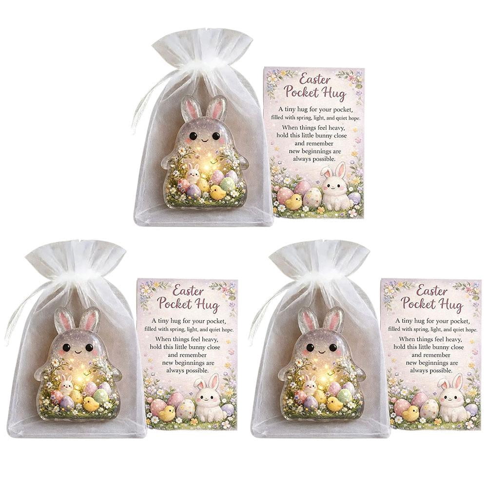 Easter Bunny Hug Gift – Acrylic Ornament with Mini Eggs & Chicks ...