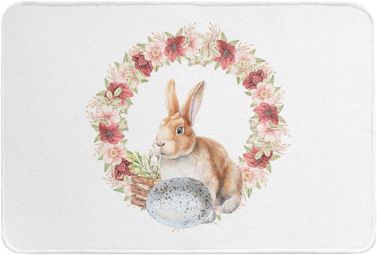 Easter Bunny Indoor Door Mat, Absorbent Floor Mats Bathroom Rugs ...