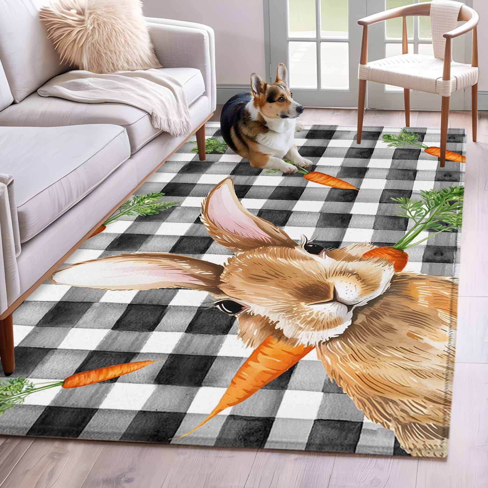 Easter Bunny Kitchen Runner Rug 2.7x5 Washable Runners for Hallway Non ...