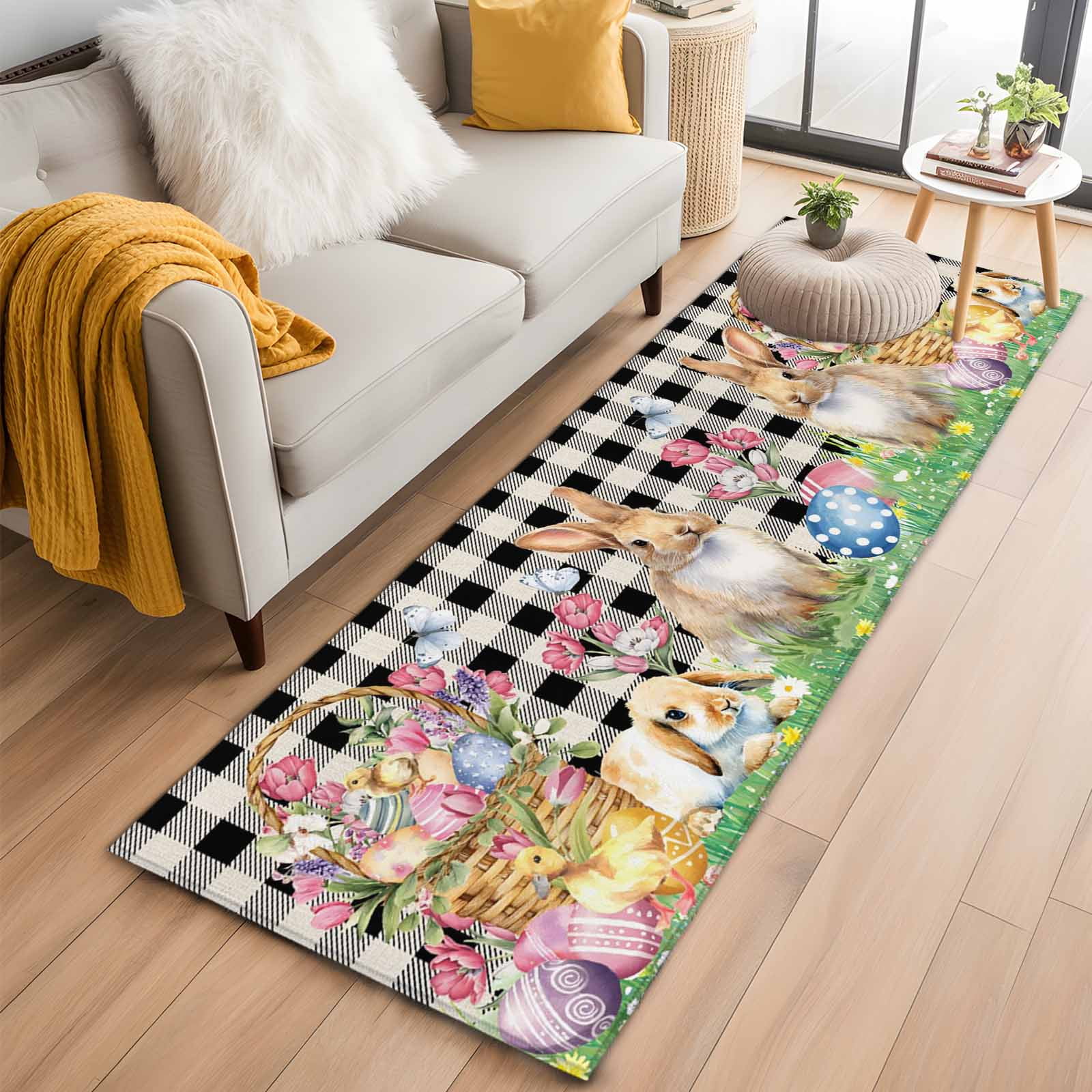 Easter Bunny Kitchen Runner Rug 2x6 Washable Runners for Hallway Non ...