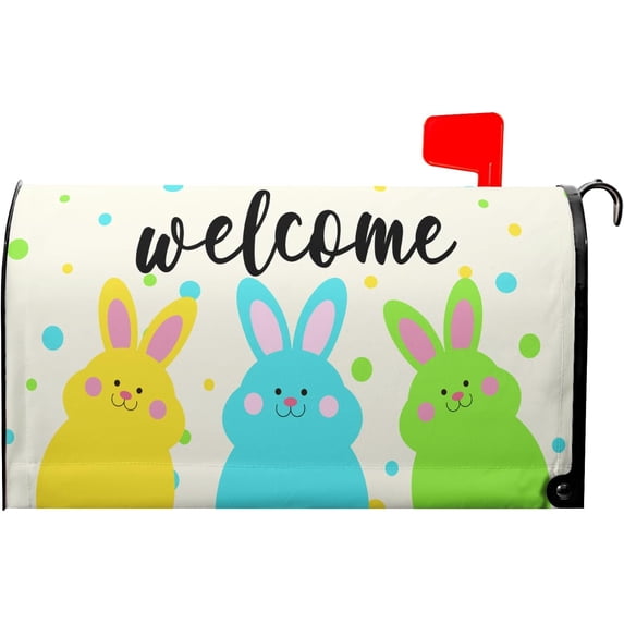 Easter Bunny Mailbox Covers Magnetic Standard Size 18" X 21",Spring ...