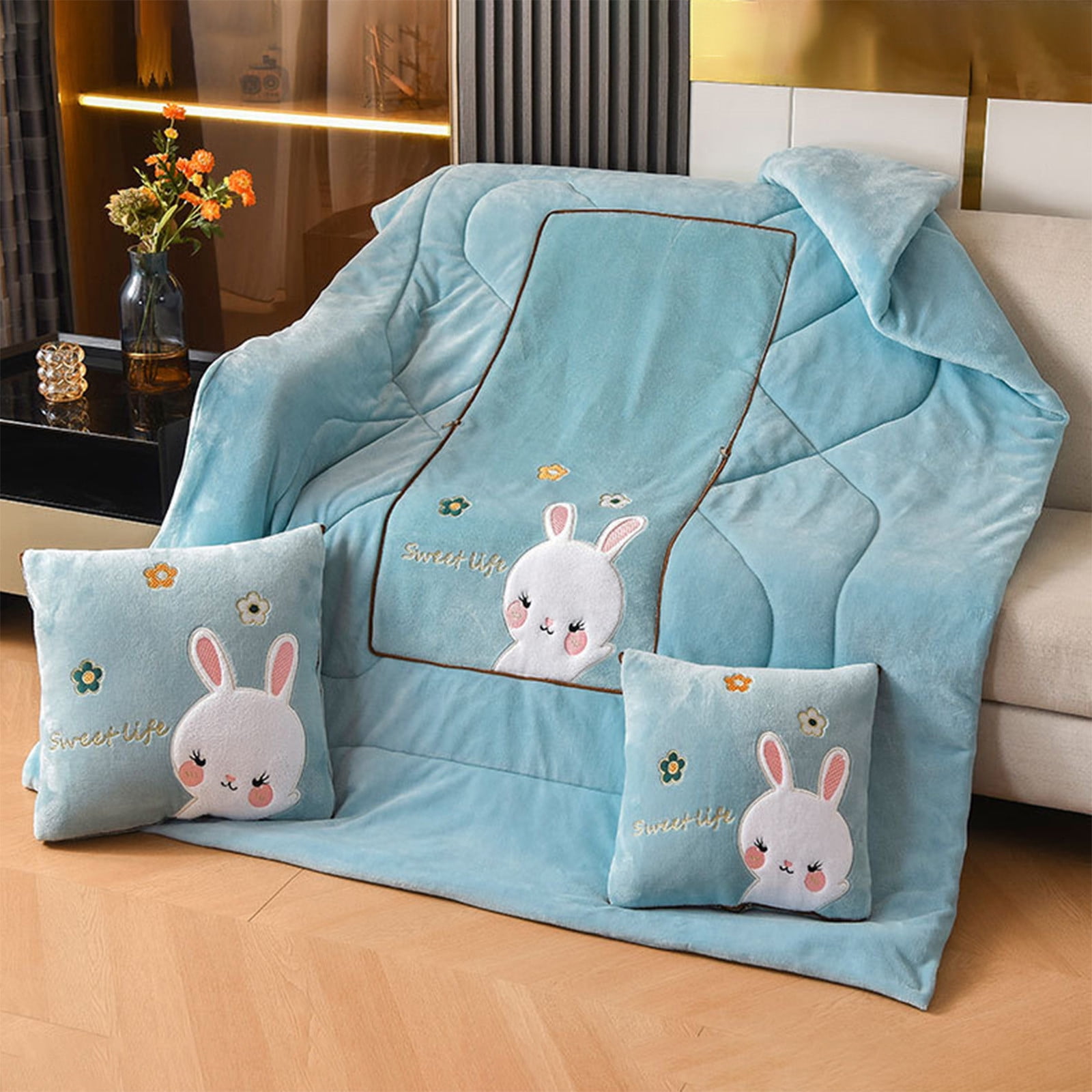 Easter Bunny Milk Velvet Blanket 100x150cm Thickened Foldable Cuddle ...