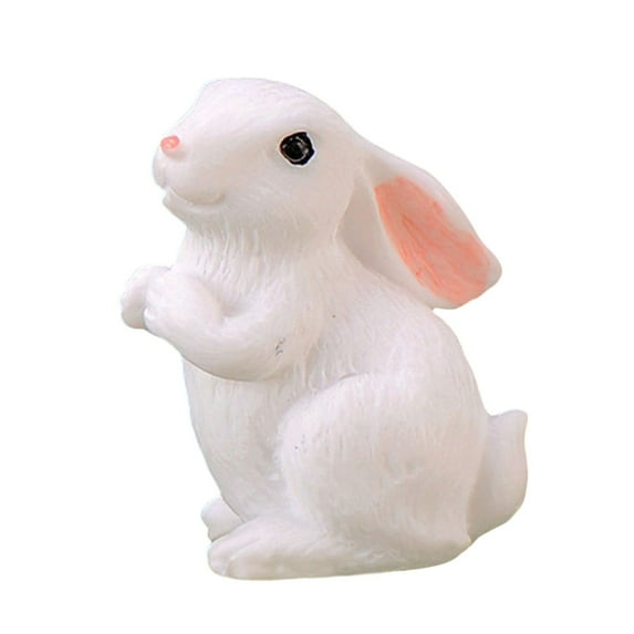Easter Bunny Mini Rabbit Resin Figurines Cute Rabbit Model Decorations ...