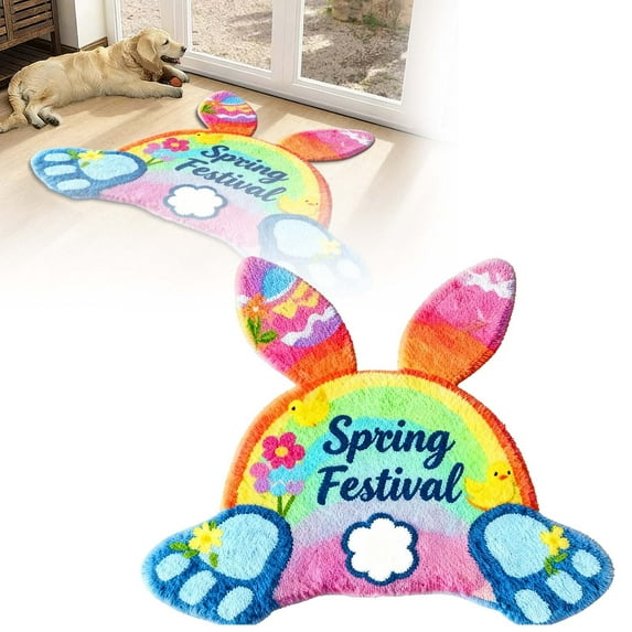 Easter Bunny Mischievous Welcome Mat Non Absorbent Indoor Outdoor ...