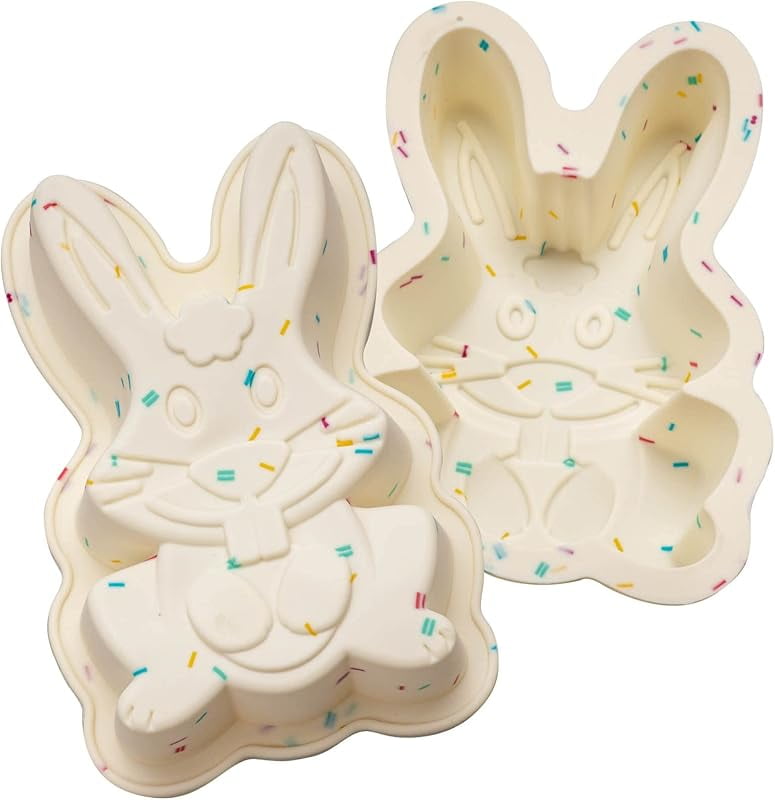 Easter Bunny Molds 2 Pack Bunny Cake Pan Rabbit Cake Mold Silicone Cute ...