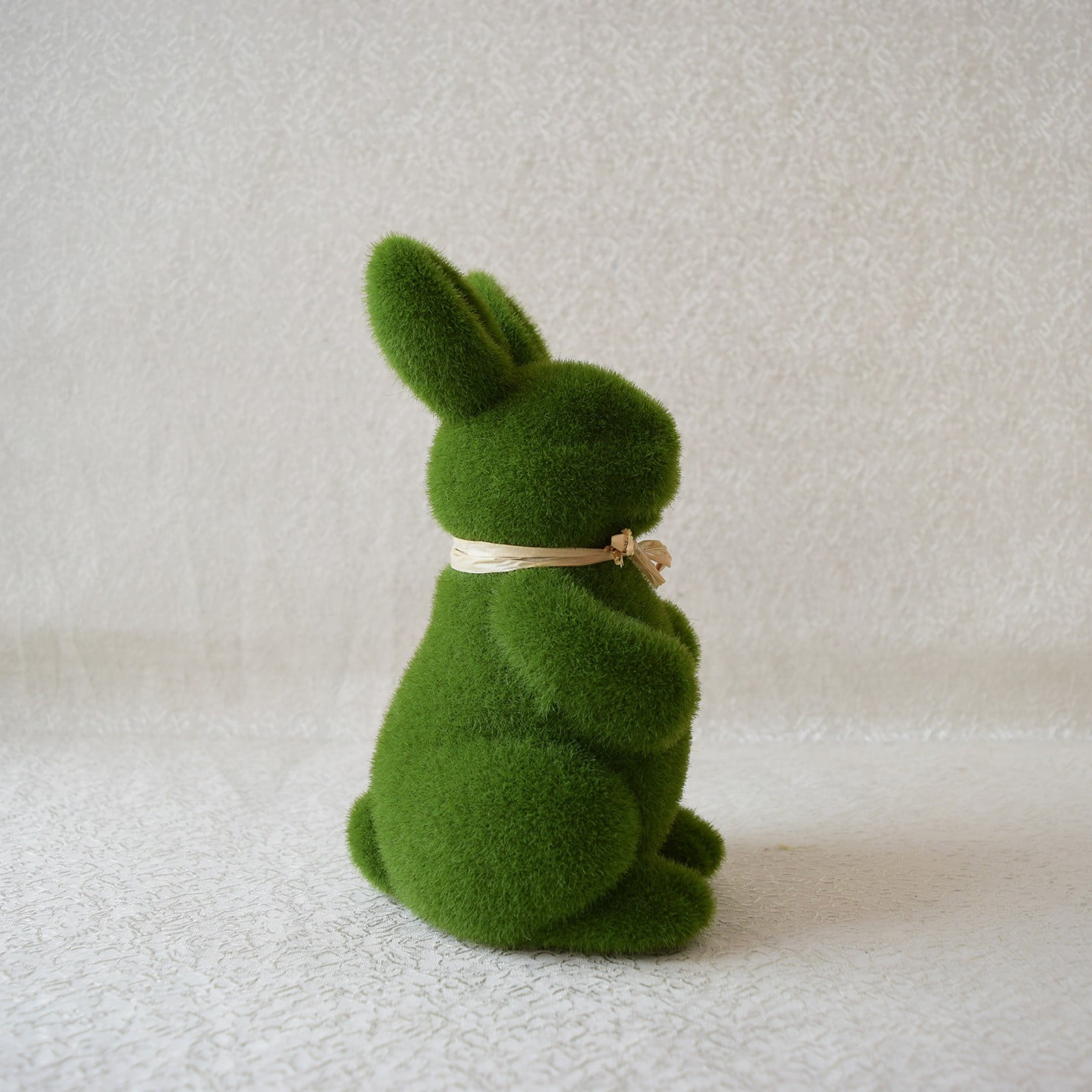 Easter Bunny Moss Figurine, 8.6-inch Artificial Green Flocked Rabbit ...