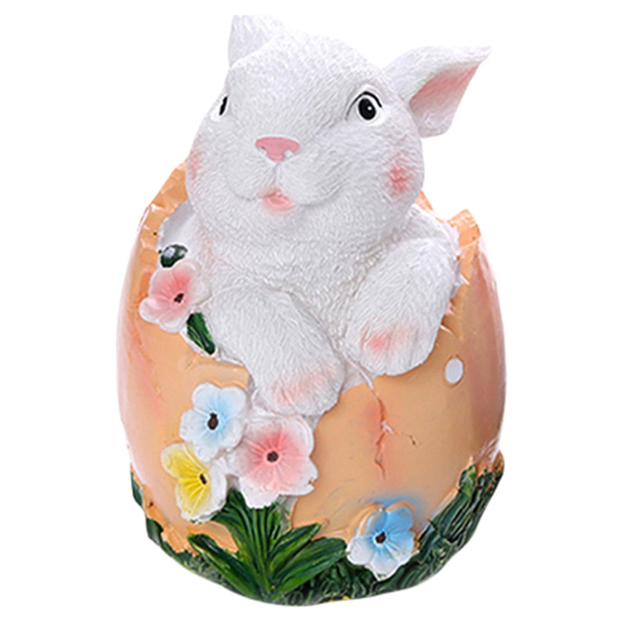 Easter Bunny Newborn Rabbit Egg Resin Statue Cute Animal Table Decor ...