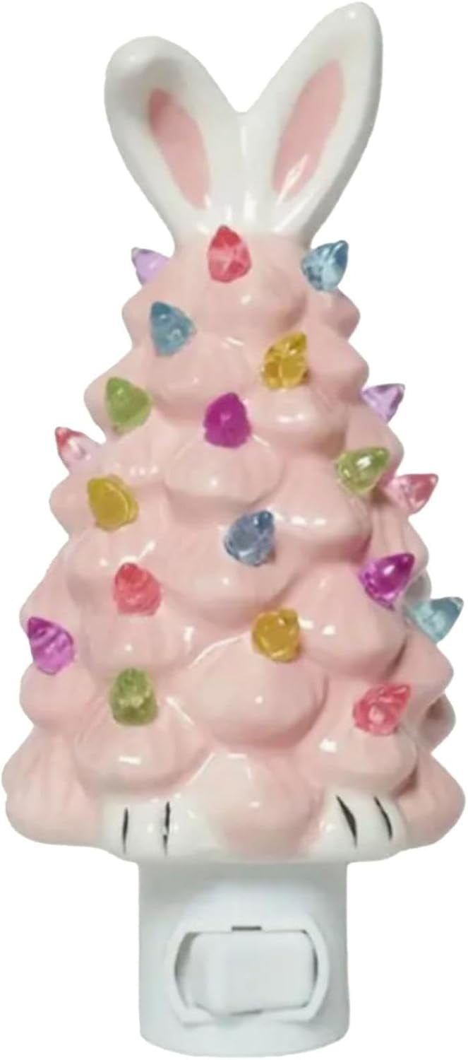 Easter Bunny Night Light 2025 Easter Bunny Tree Light with Multicolored ...
