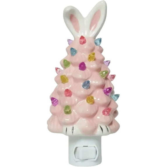 Easter Bunny Night Light 2025 Easter Bunny Tree Light with Multicolored ...