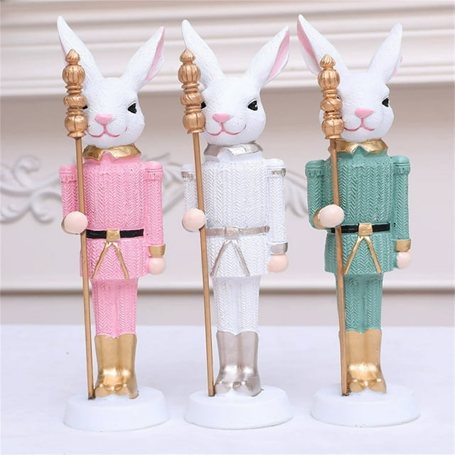 Easter Bunny Nutcracker Figures Spring Party Supplies Holiday Home ...