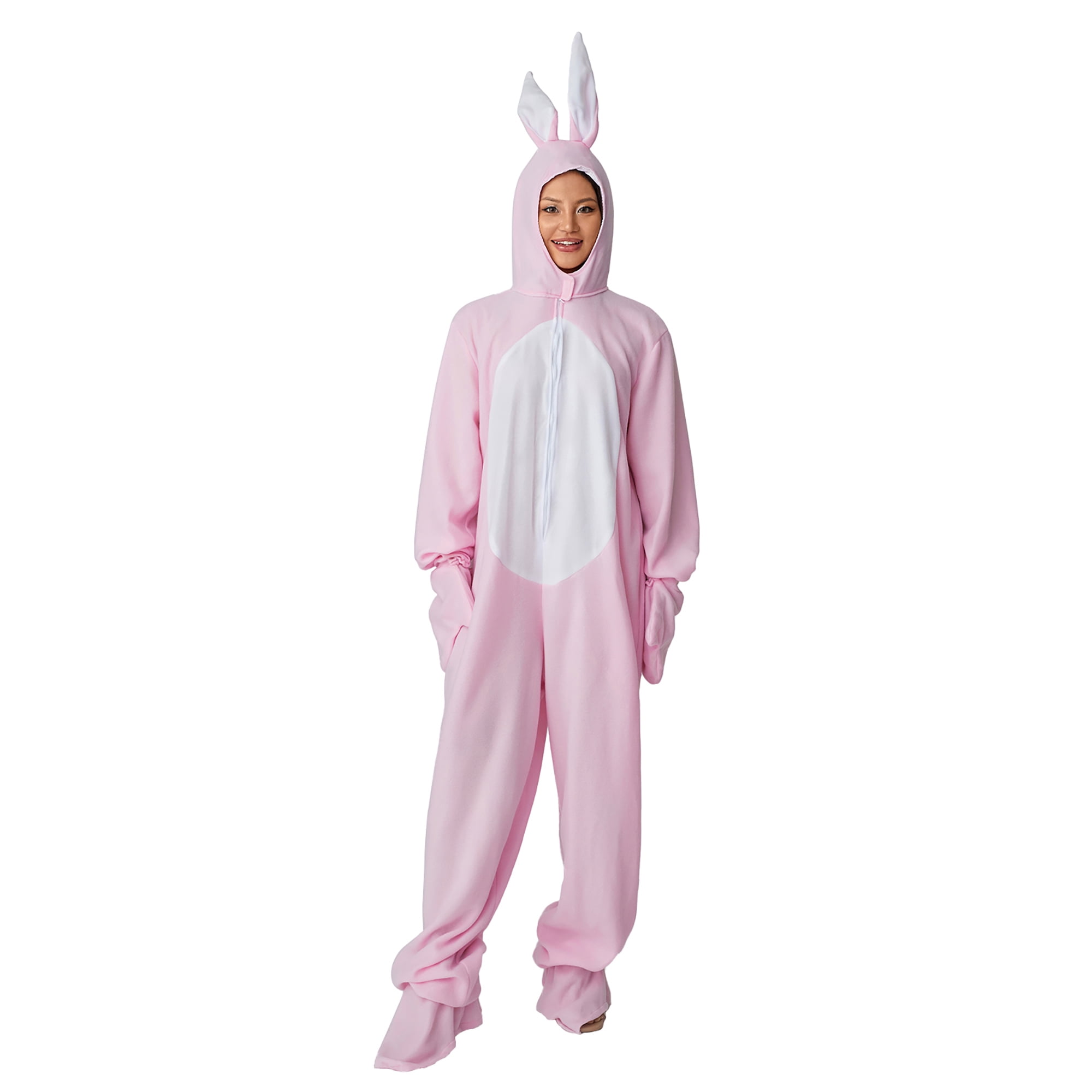 Easter Bunny Onesie Pajamas for Women Adult Cartoon Animal Zip Up ...