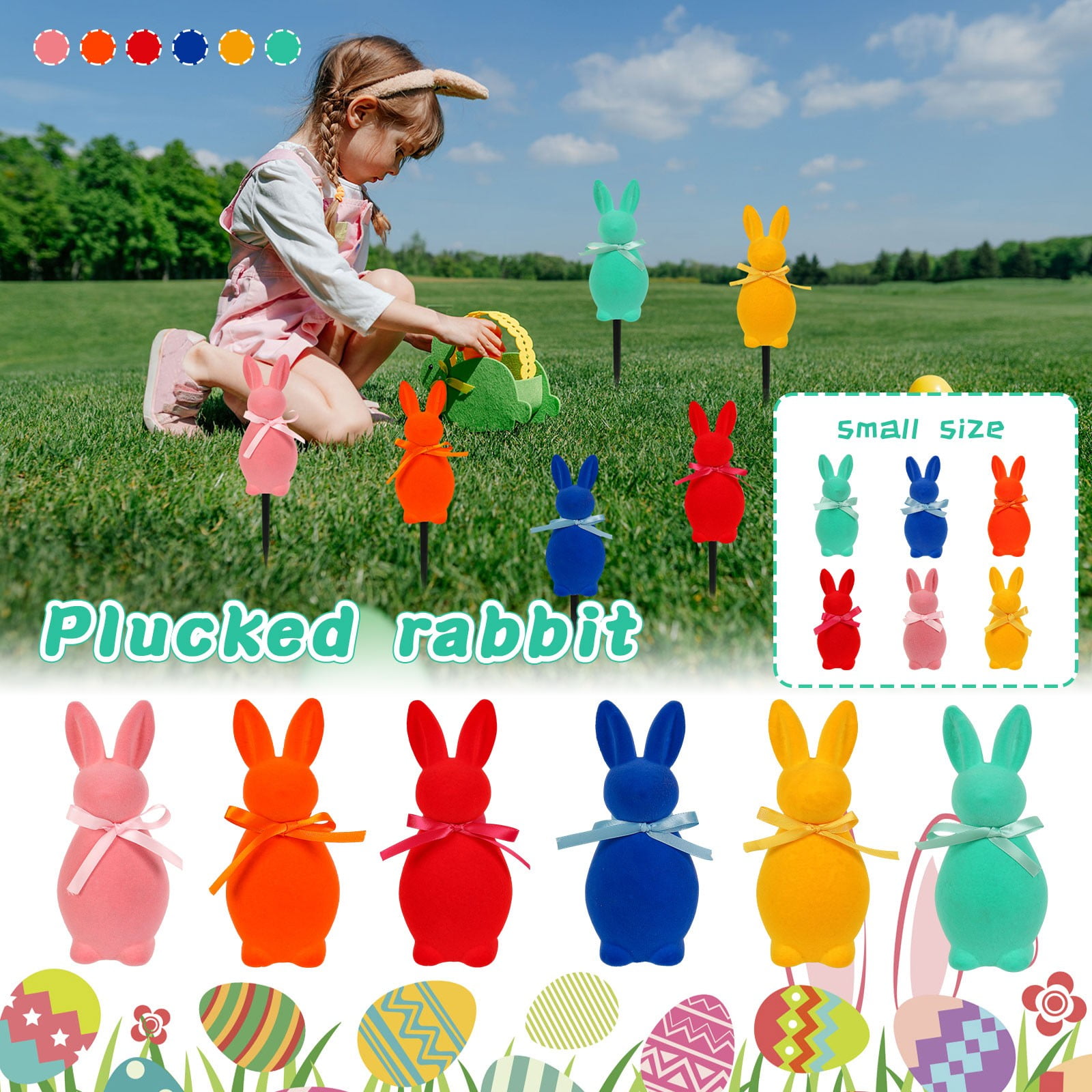 Easter Bunny Outdoor Decoration Gift - Easter Decor Bunny Stakes with ...