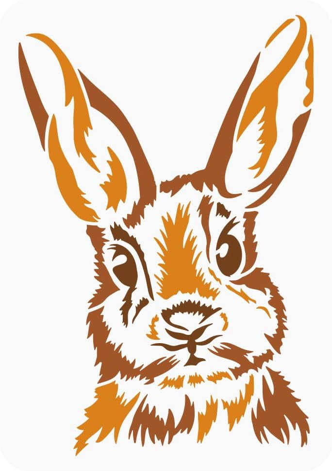 Easter Bunny Painting Stencil 8.3x11.7inch Reusable Cute Rabbit Drawing ...
