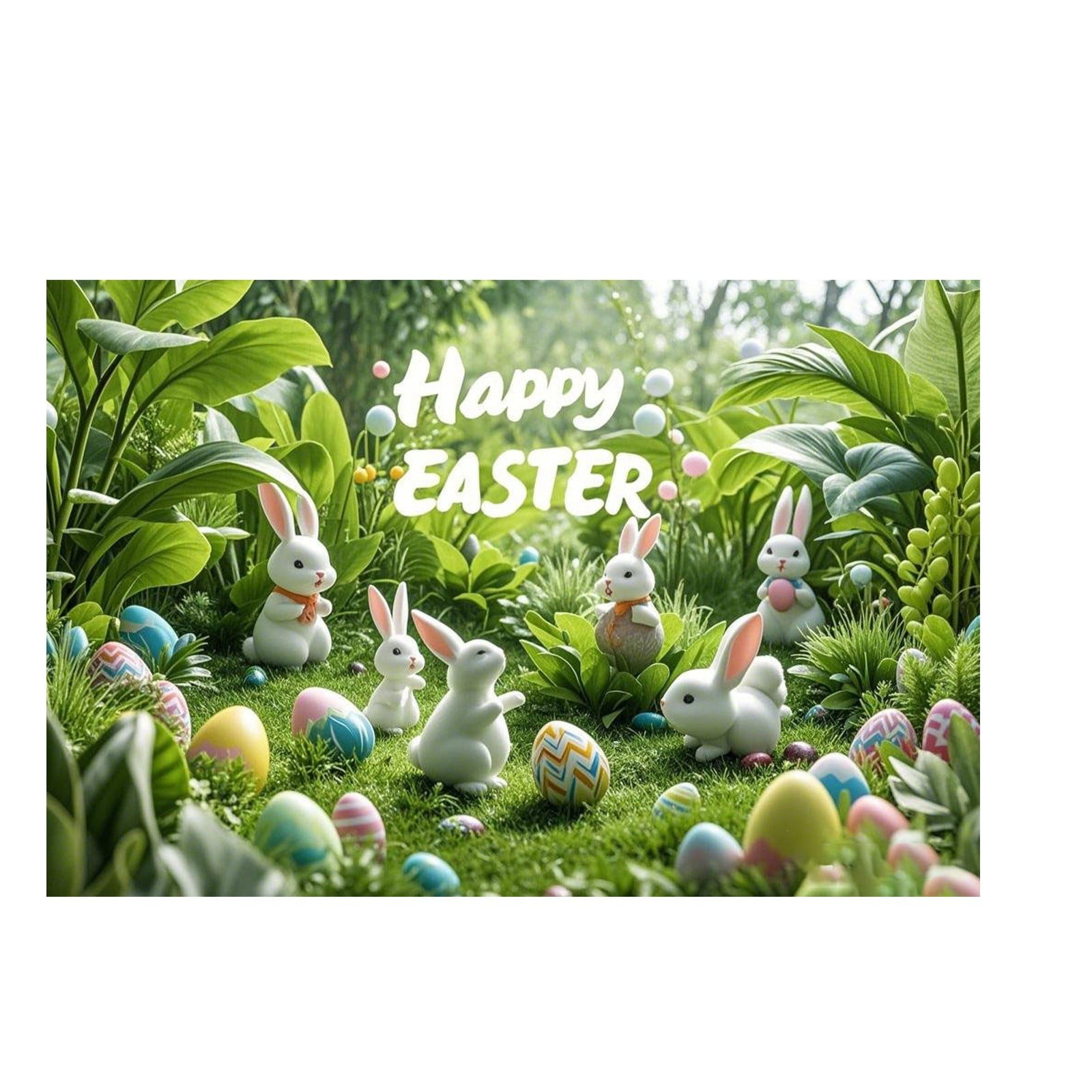 Easter Bunny Pattern Soft Velvet Carpet Festive Atmosphere Cute ...