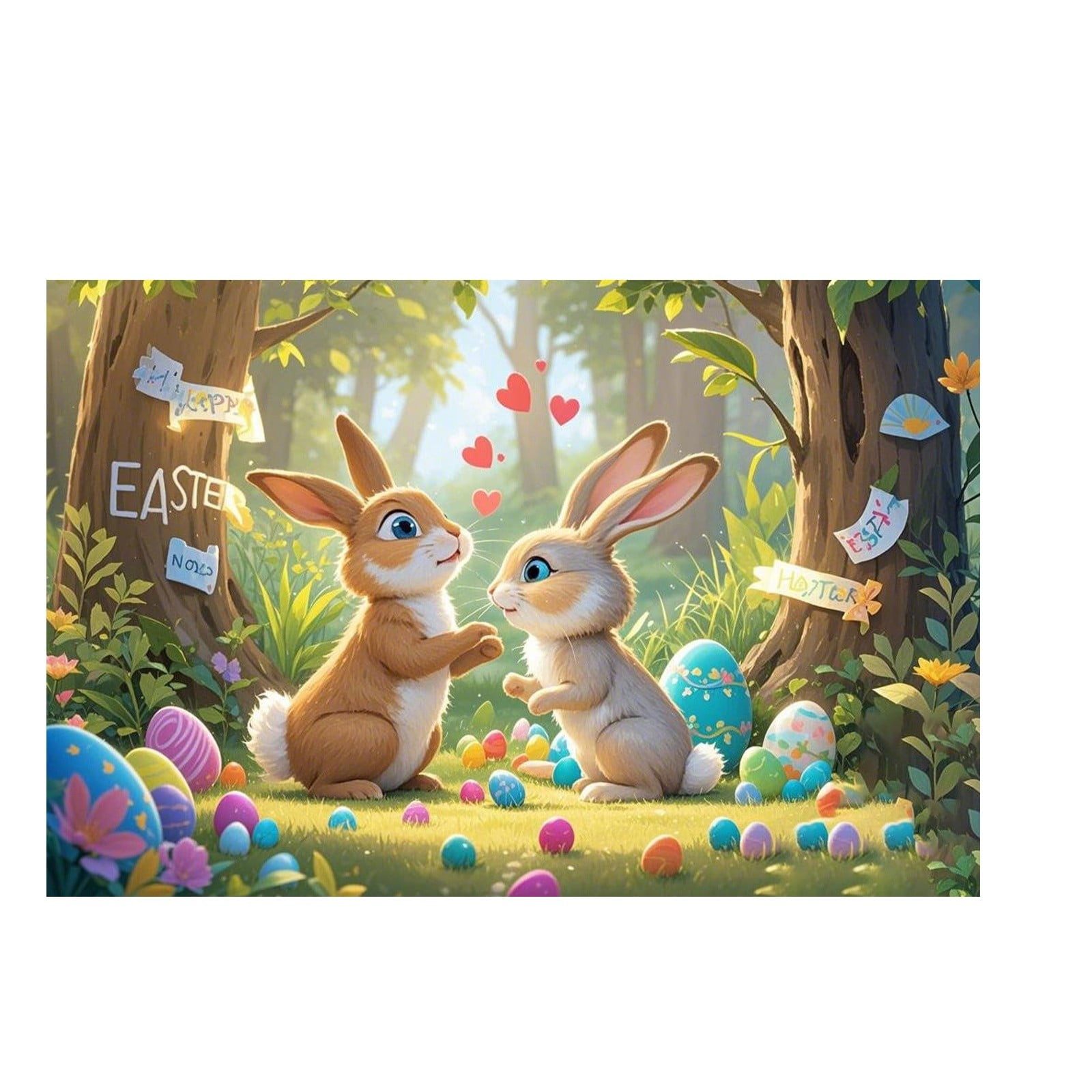 Easter Bunny Pattern Soft Velvet Carpet Festive Atmosphere Cute ...