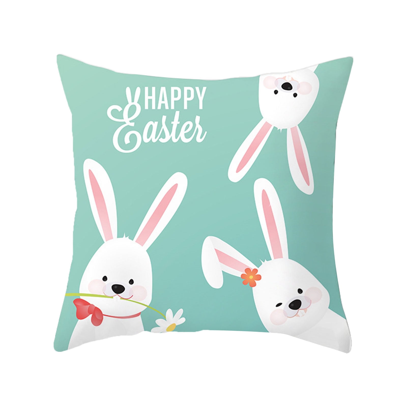 Easter Bunny Pillow Cover 18 x 18inch Cute Rabbit Bunny Easter Decor ...